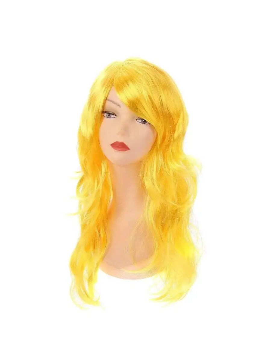 Парик женский длинный жёлтый длина 60 см