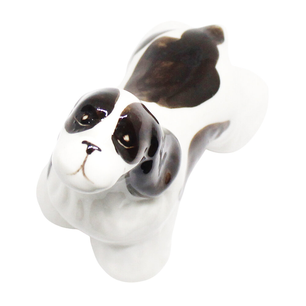 Фарфоровая фигурка ручной работы "Собака Спаниель", (Цветная роспись)