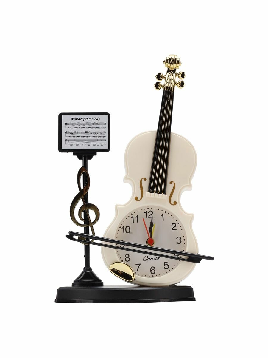 Уникальный домашний декор-будильник высотой 21 см, инновационный дизайн для рабочего стола в гостиной, идея подарка для любителей музыки, красивое устройство для пробуждения в форме скрипки