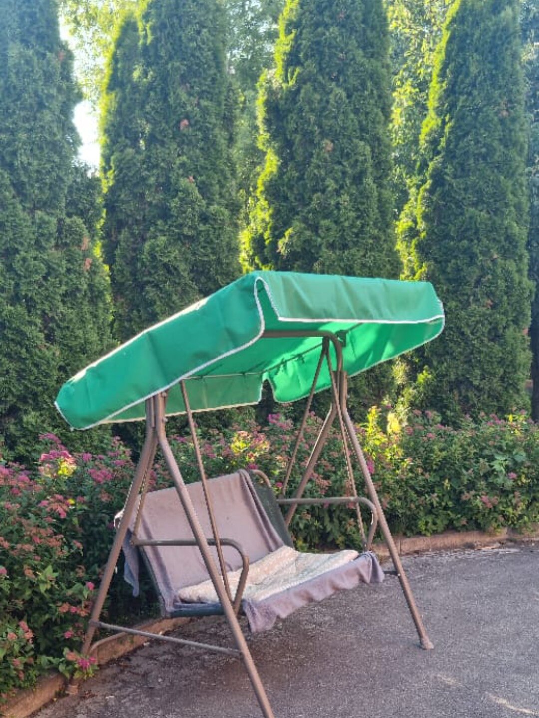 Тент -крыша Руслана универсальная для качелей с шириной каркаса от 95 до115 и длинной от 150 до 170 зеленый. оксфорд 300