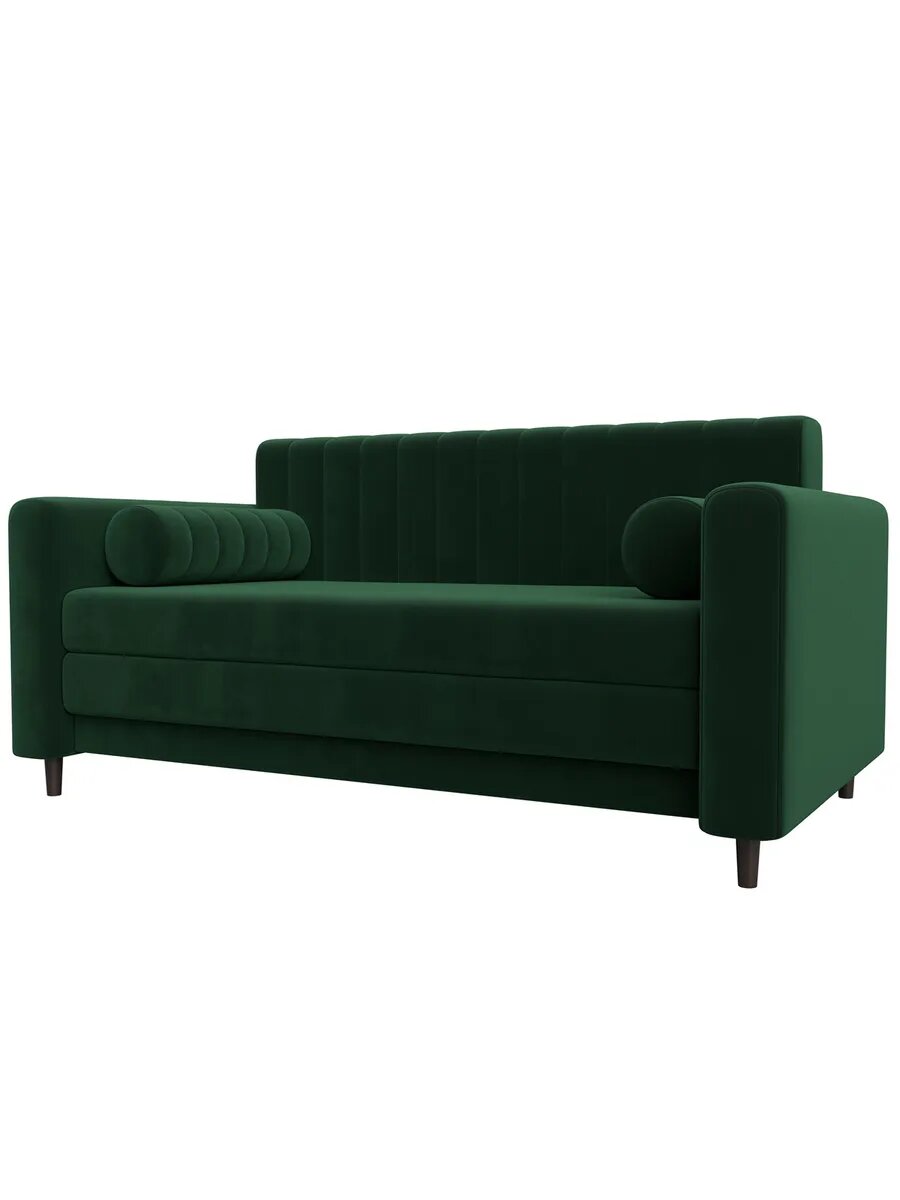 Диван прямой Браун со спальным местом 137х199 см, на ножках, две декоративные подушки, велюр