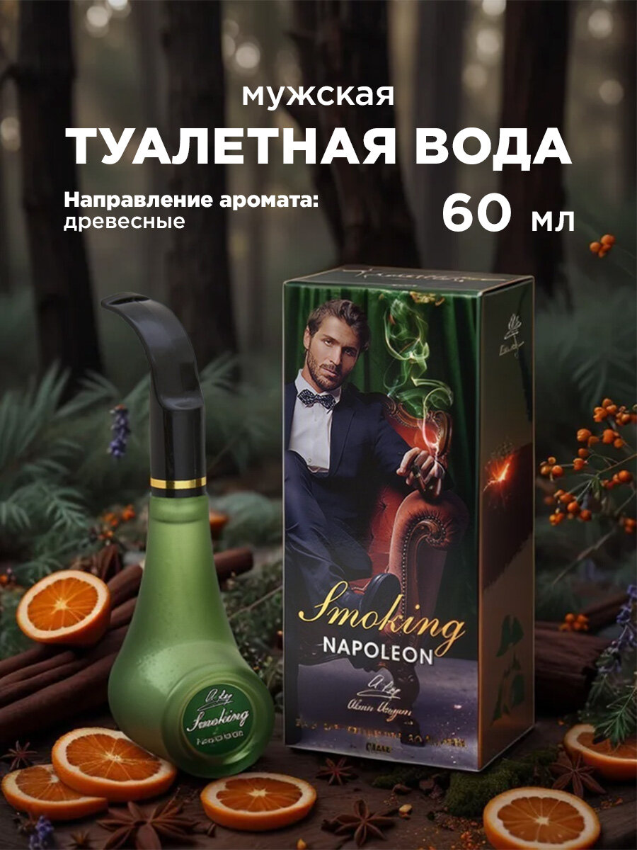 Туалетная вода мужская Alain Aregon Smoking Napoleon древесная 60мл