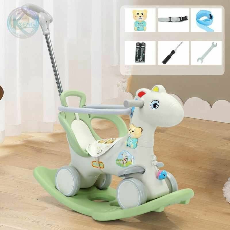 Лошадка-качалка-каталка с ручкой для детей и беговел, дома и улицы