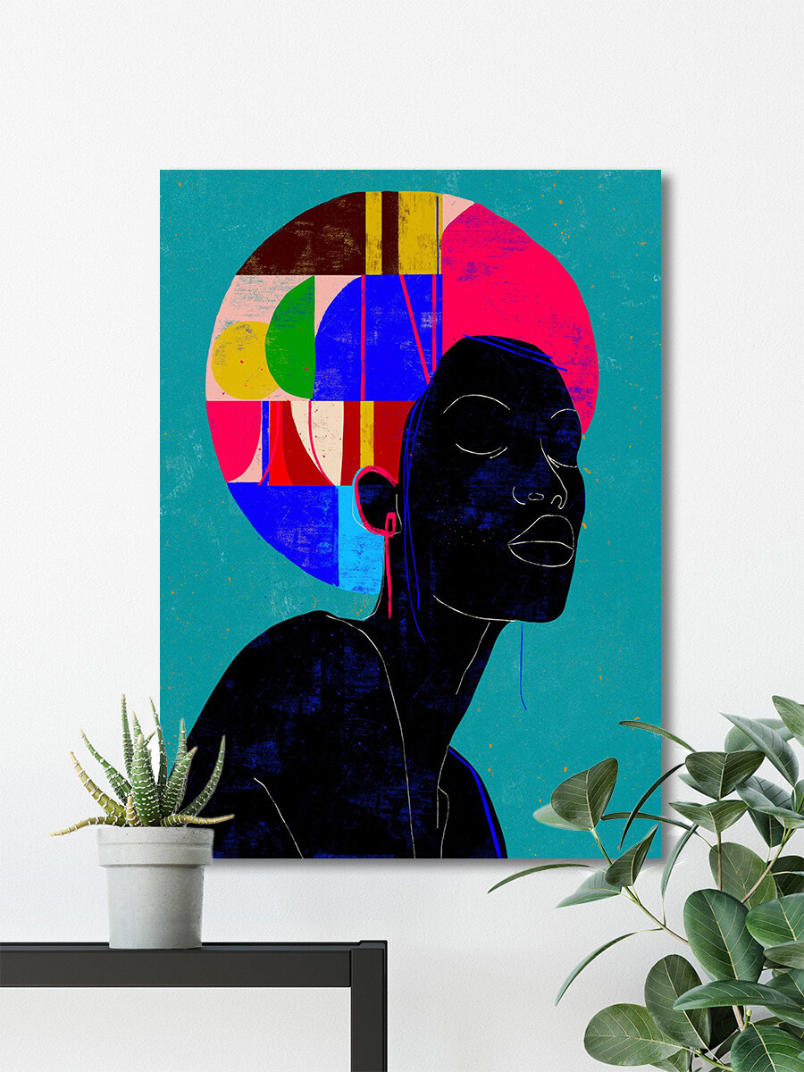 Лицо девушки / картина абстракция / в современный интерьер, модерн, 20х30 см.