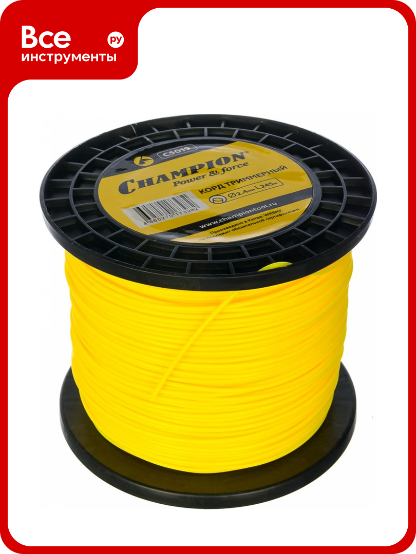 Корд триммерный (2.4 мм; 245 м; круг) Champion C5019
