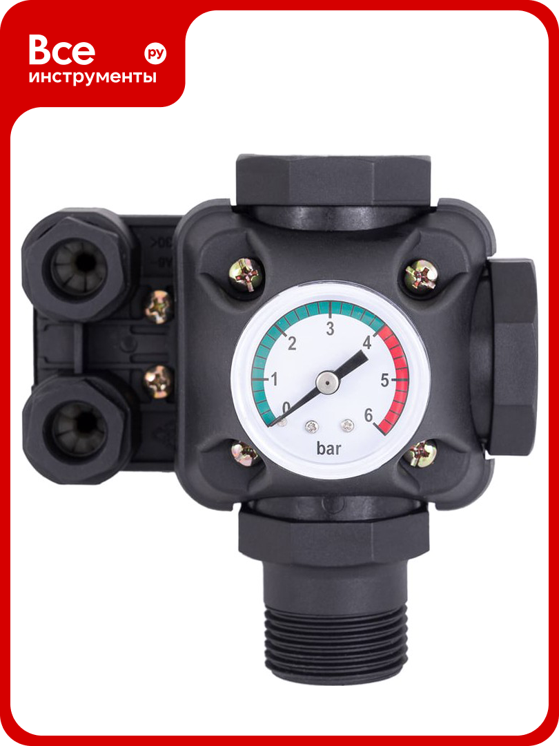 Реле давления Беламос PR-10, с манометром собранный на базе, без дополнительных монтажных операций