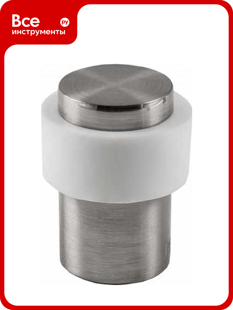 Ограничитель, Ренц, дверной Ренц напольный, никель супер матовый/белый INDS 34 MSN/White, сплава ЦАМ Без, защиты дверей