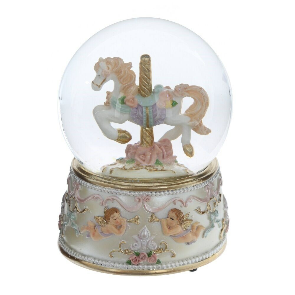 Фигурка декоративная в стекл шаре"Карусель" (ключ, муз), D=10 см, L=9,5 W=10 H=14 см