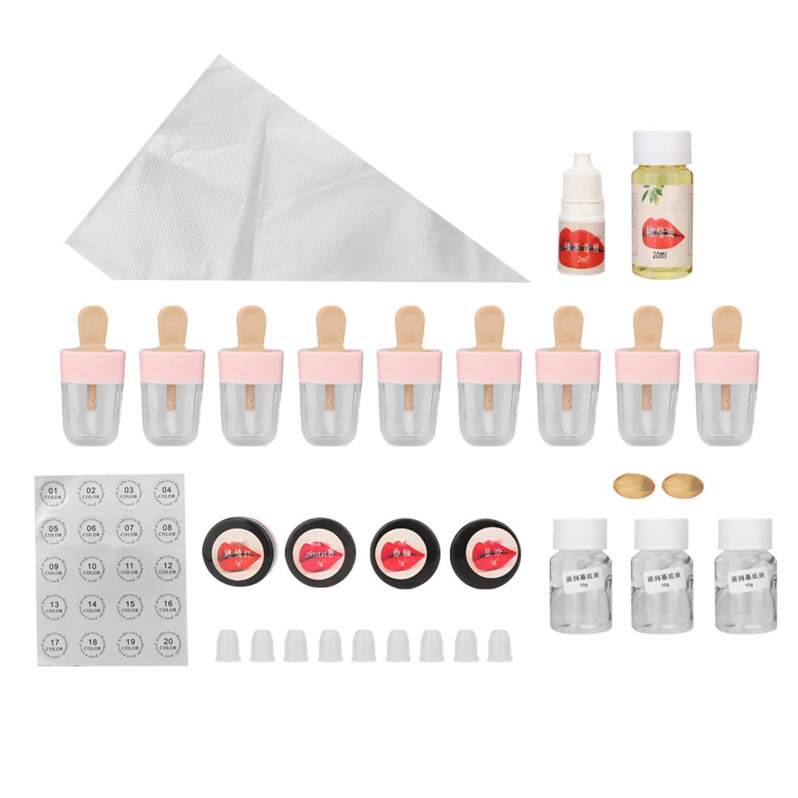 Набор материалов для изготовления блеска для губ из пчелиного воска, набор инструментов для самостоятельного изготовления косметических аксессуаров