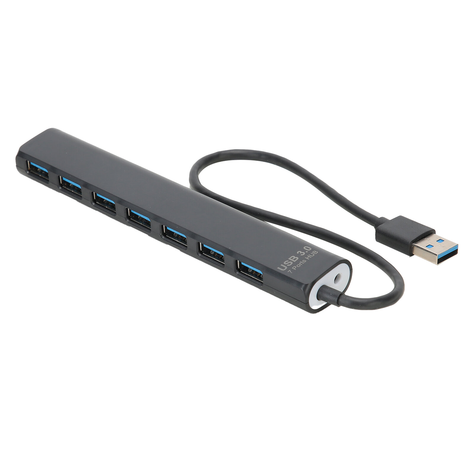 USB 3.0 Hub Black 7 In 1 High Speed Transmission Splitter Portable Network Adapter 5GB