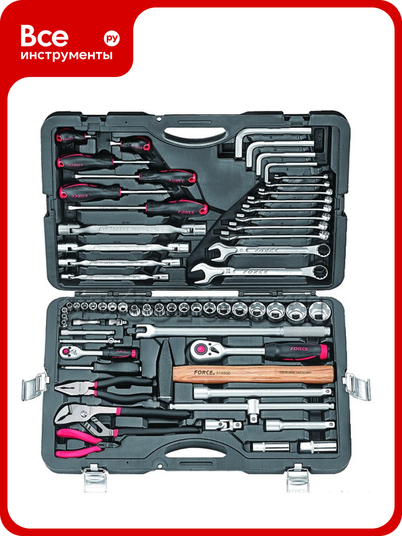 Набор инструментов FORCE с 6-ти гранными головками 65пр. 4653-5, работы с крепежом