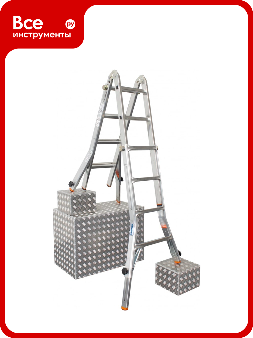 Шарнирная телескопическая стремянка Krause MONTO TELEVARIO 4х5 перекладины