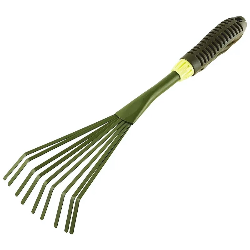 Грабли веерные мини PARK 2014, пластик/металл, цвет черный/зеленый