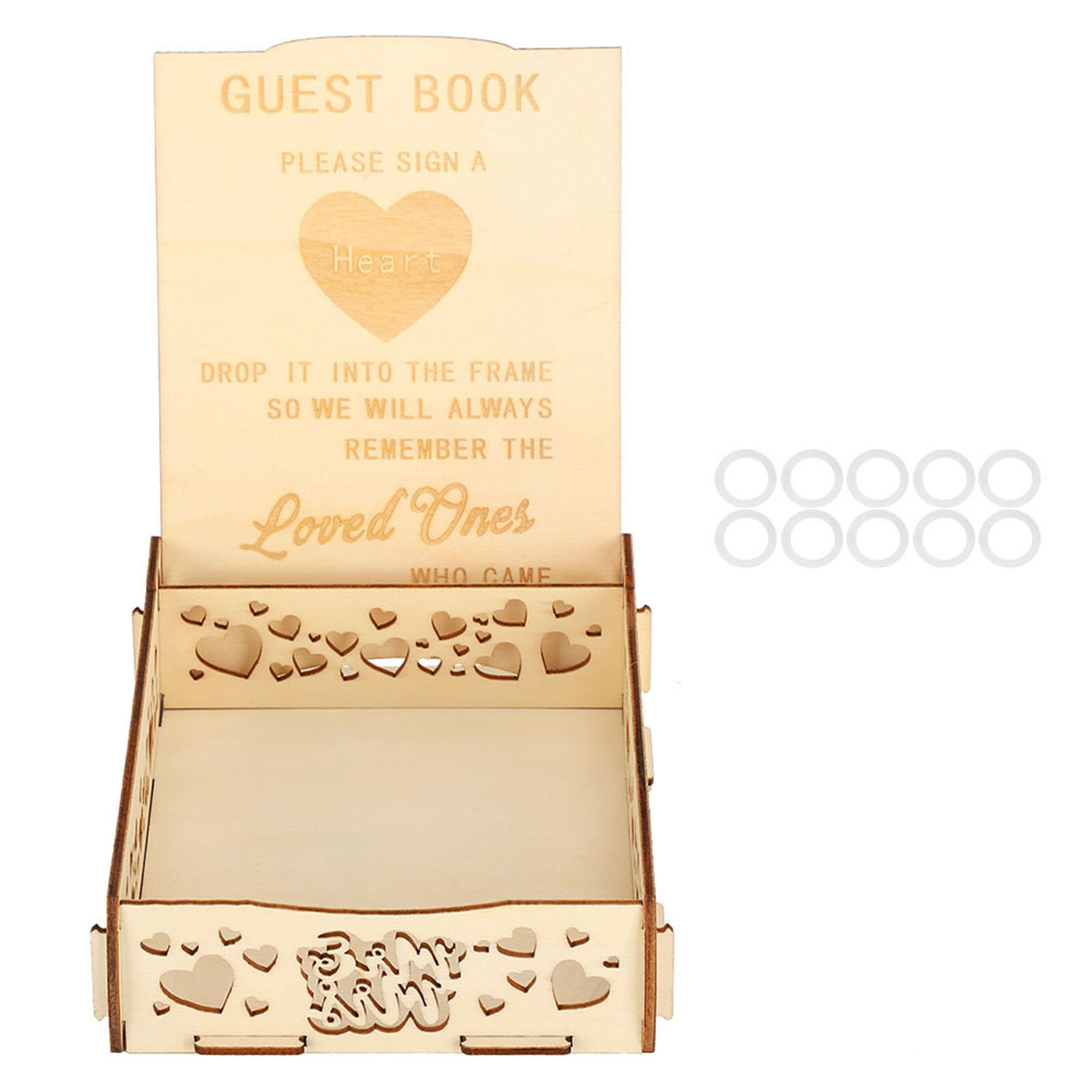 Деревянная гостевая книга для коробки для подарочной карты Владелец романтической свадебной фирменной принадлежности