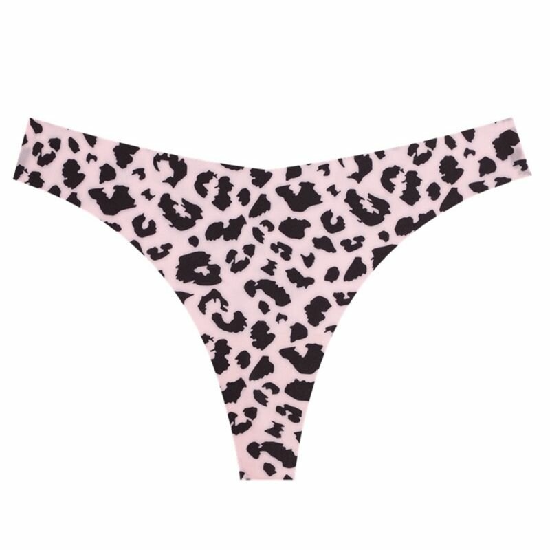 Трусы, сексуальные футболки с заниженной талией, бесшовные стринги-основа леопардовым принтом-XL