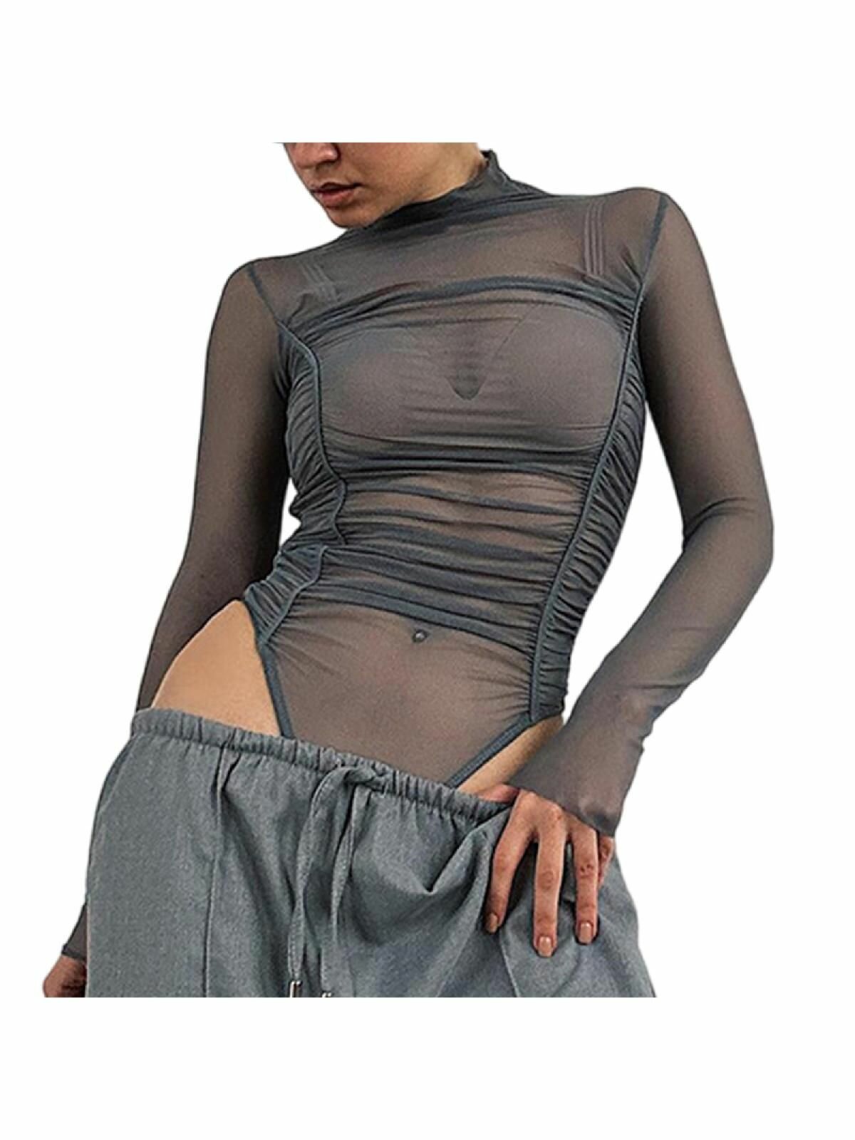 Сексуальный боди с длинным рукавом