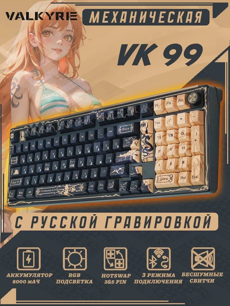 Клавиатура VALKYRIE "The Volume of Light", механическая, RGB, подключение: 2,4G/Bluetooth/Type-C