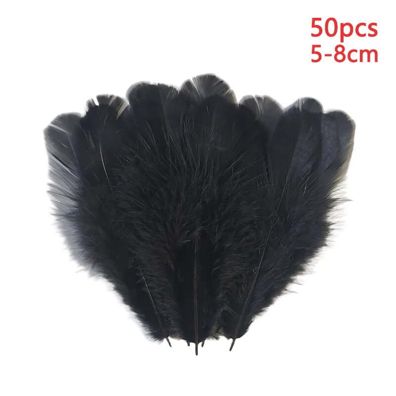Черные гусиные перья 5-8 см, 50 шт (M030c150-50pcs)
