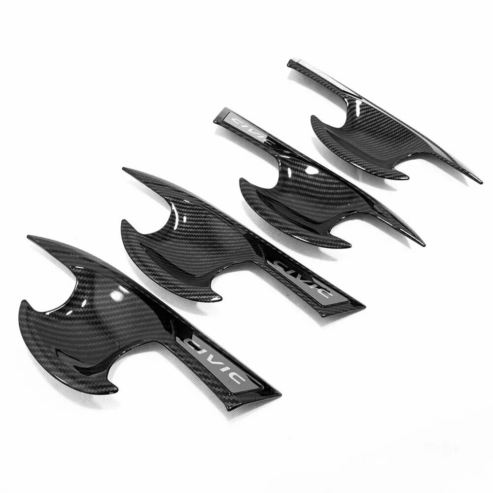 ABS углеродное волокно, защитные чехлы для дверных ручек автомобиля, накладка на дверную чашу, наклейка для honda civic 10-го поколения 2016-2020, аксессуары Black 4pcs