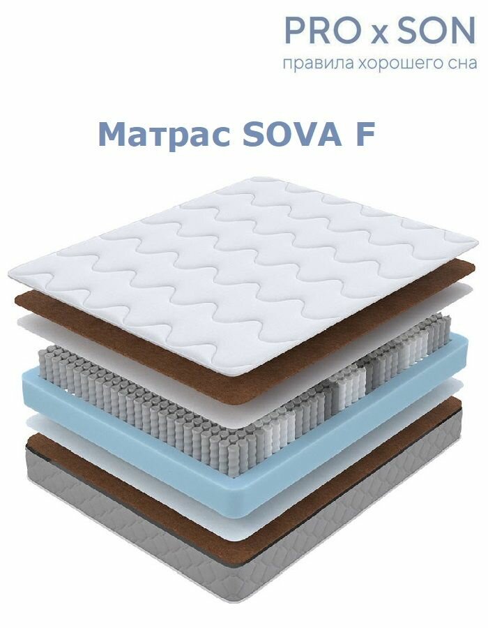 Матрас PROSON SOVA F 120х200 см с высокой степенью жесткости, Анатомический, Независимые пружины