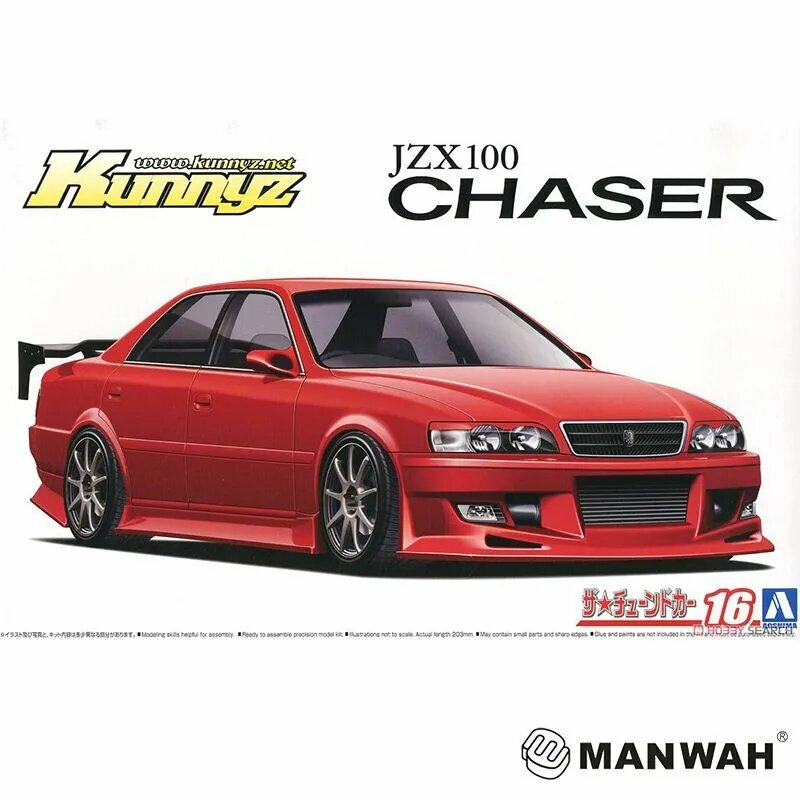Сборная модель Машинка Aoshima-06928 1/24 Kunnyz Toyota JZX100 Chaser Tourer V 1998 Car model kit