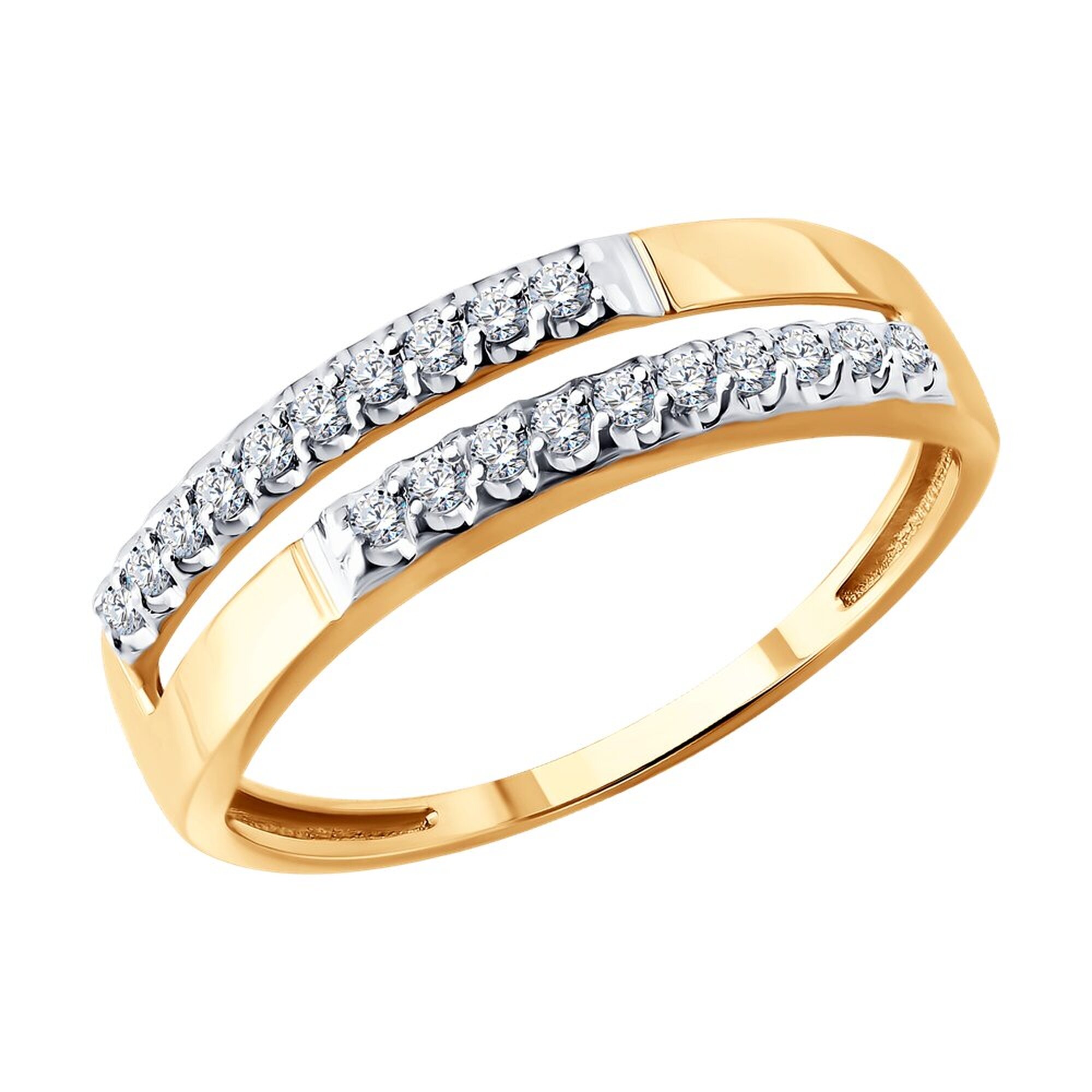 Кольцо, красное золото, 585 проба, бриллиант