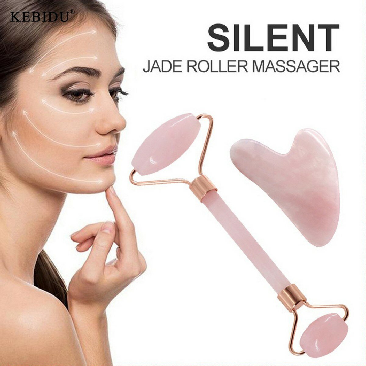 Kebidu, пластиковый массажный ролик для лица и доска Гуаша, набор для похудения, массажер для лица, инструмент для ухода за здоровой кожей тела