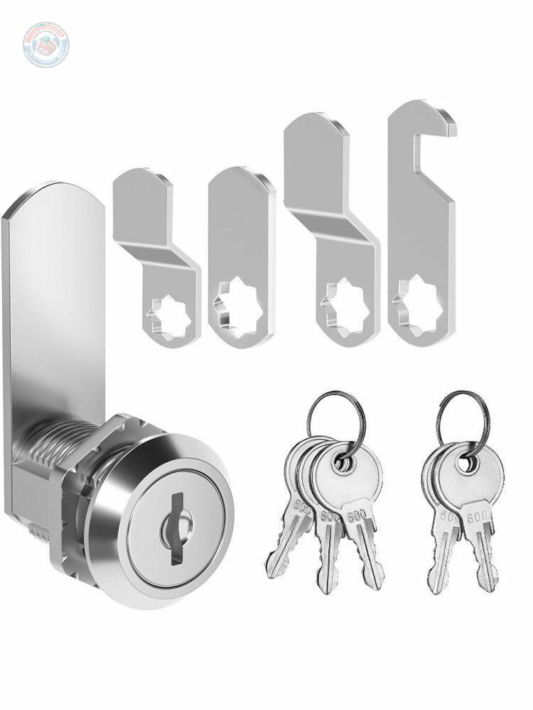 Замок для почтового ящика 16 мм — универсальный металлический рычажный замок с 5 ключами для шкафов и ящиков.