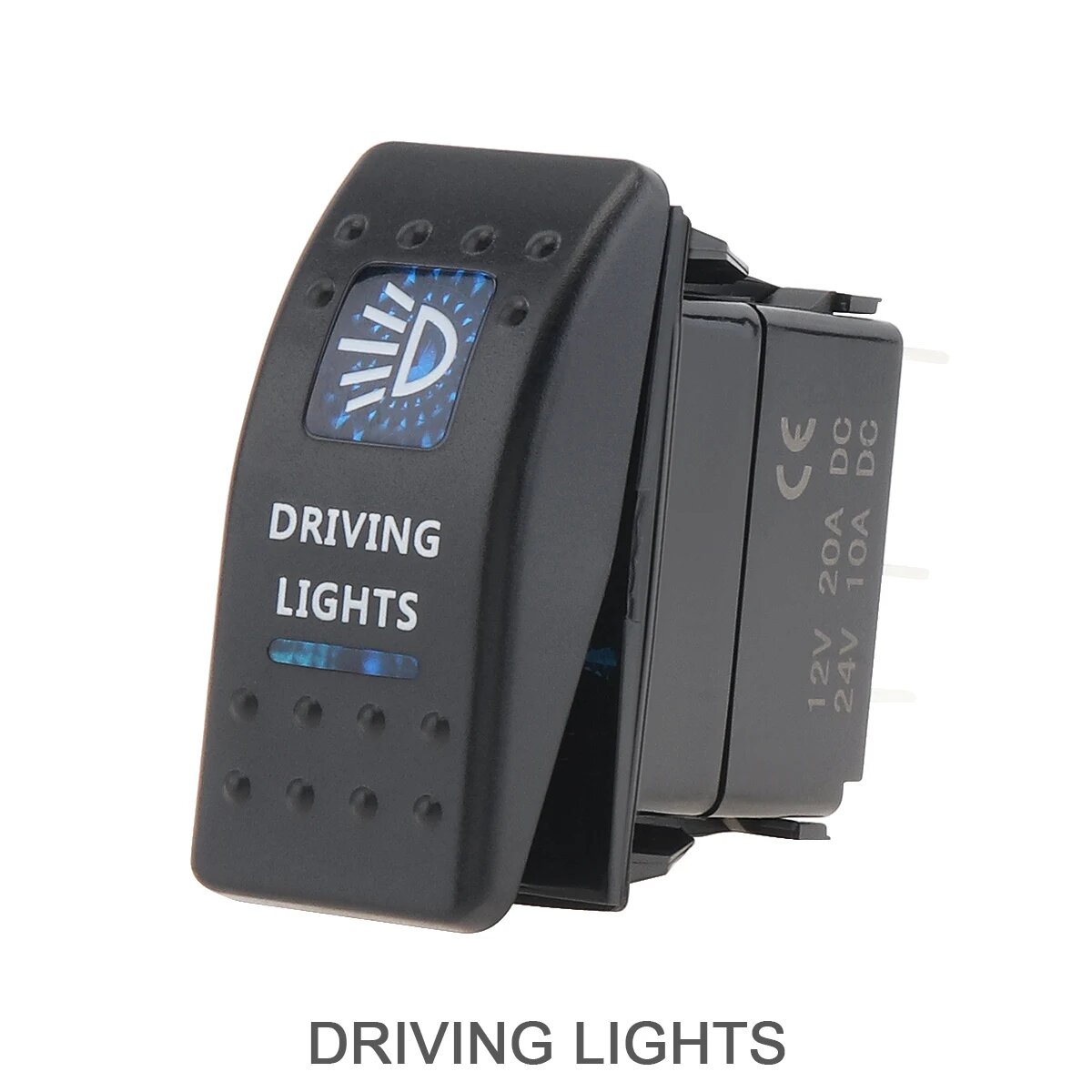 1 шт, водонепроницаемый универсальный 20А, 5-контактный морской переключатель SPST, автомобильный переключатель включения-выключения, фонарь для лодки и грузовика с двойной светодиодной подсветкой