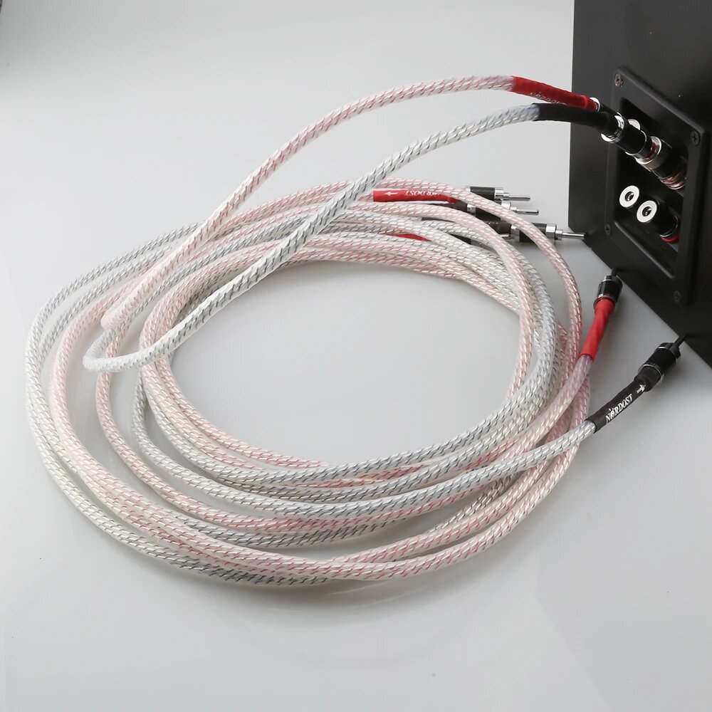 Audiocrast Удлинительный аудиокабель Hi-Fi 2м/2.5м/3м с разъемами "банан" из сплава серебра 1m