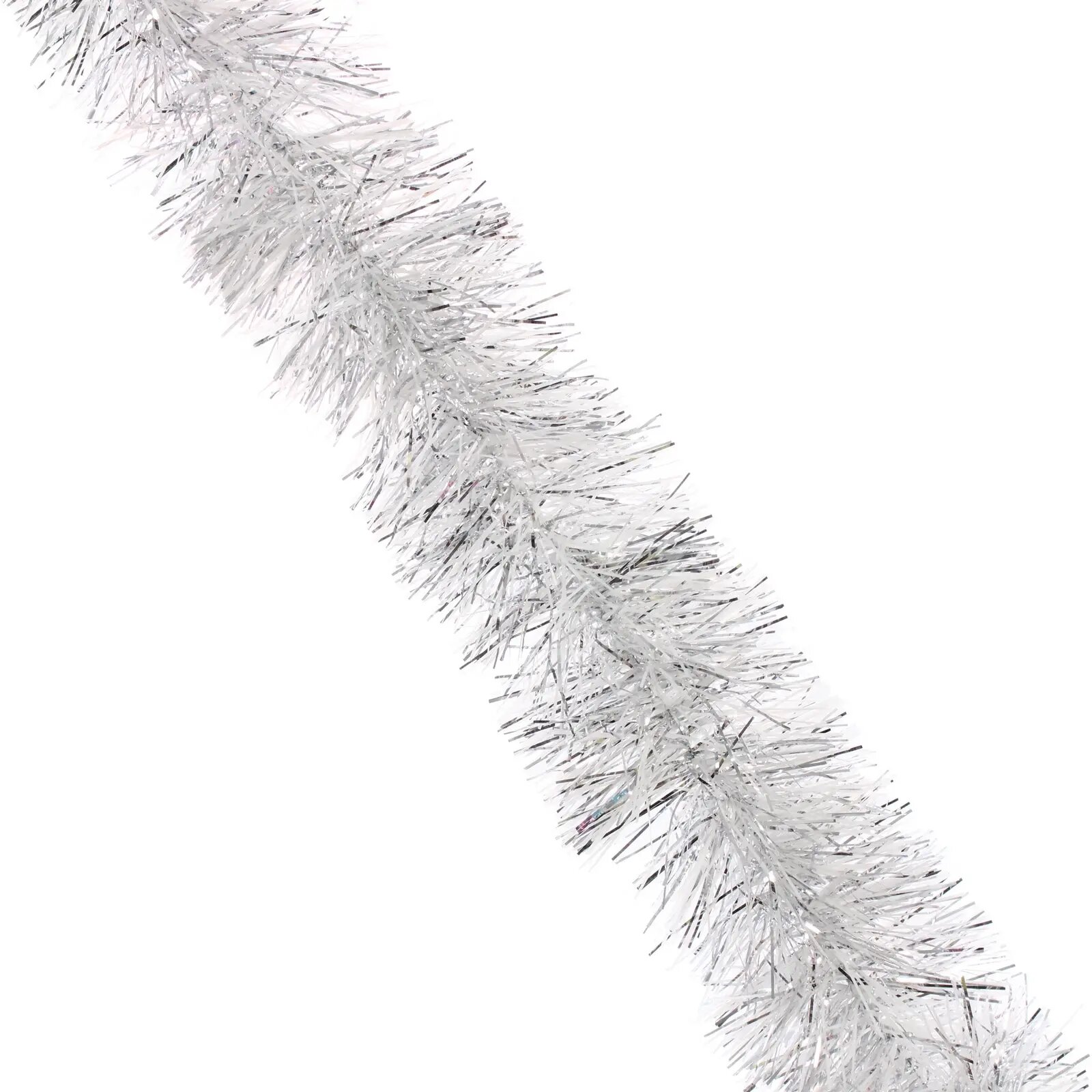 Мишура 'Зимняя сказка' 2м, 15см, белый/серебро, для новогоднего декора