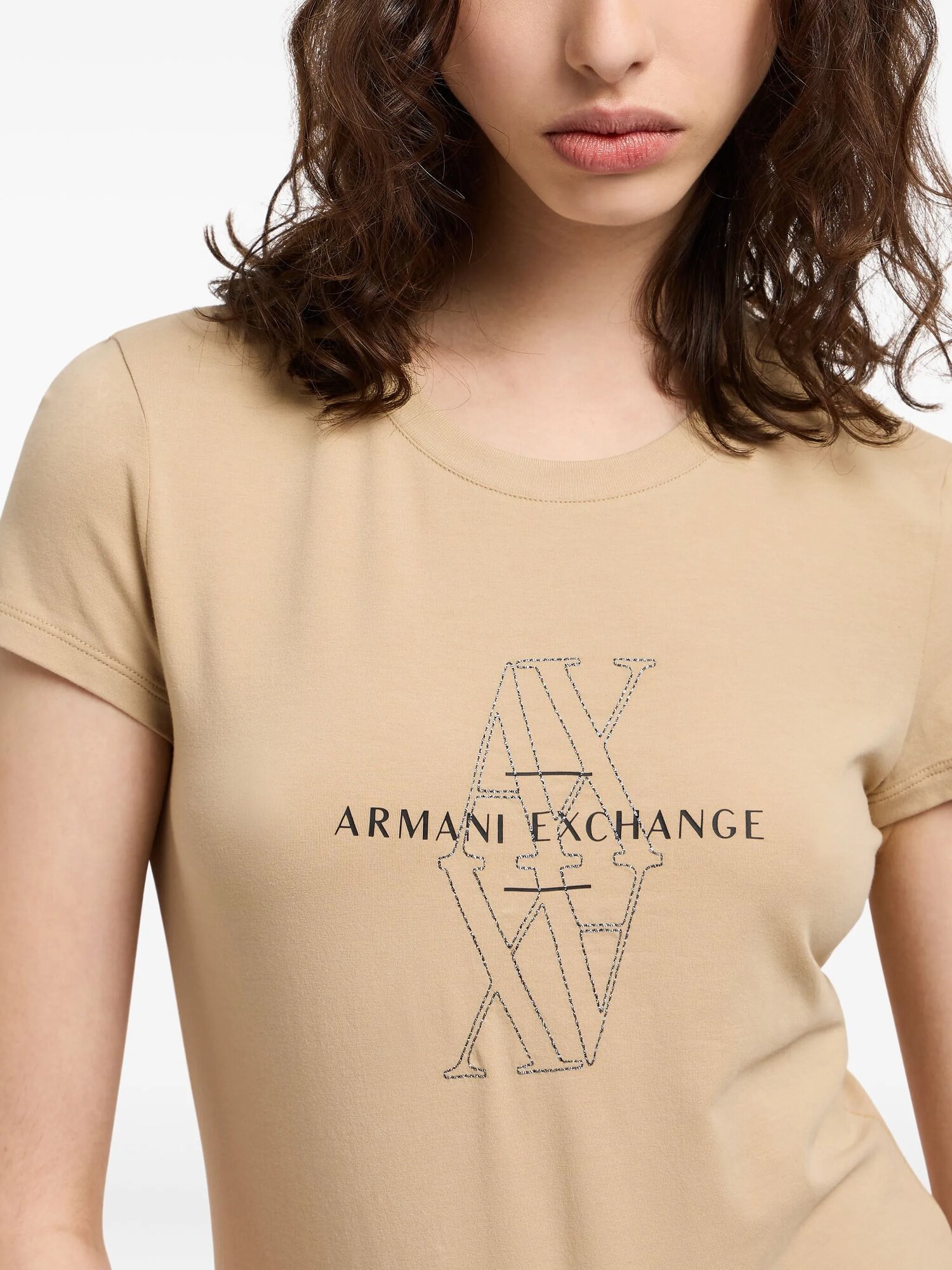 Футболка Armani Exchange, размер M, коричневый — фото 1