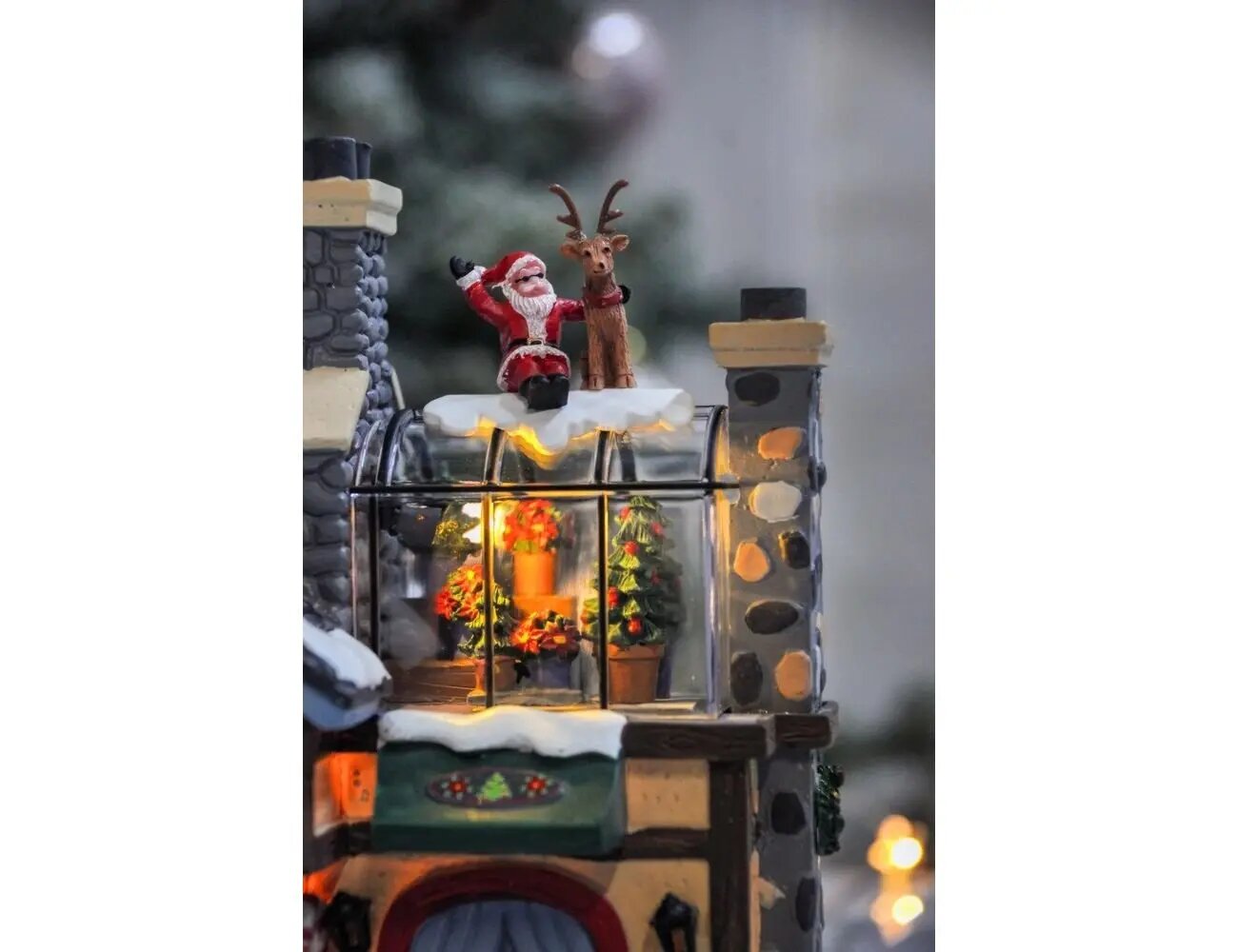 Домик 'Ясли для елочек на Северном Полюсе', полистоун, подсветка, 19x17x13 см, батарейки, LEMAX