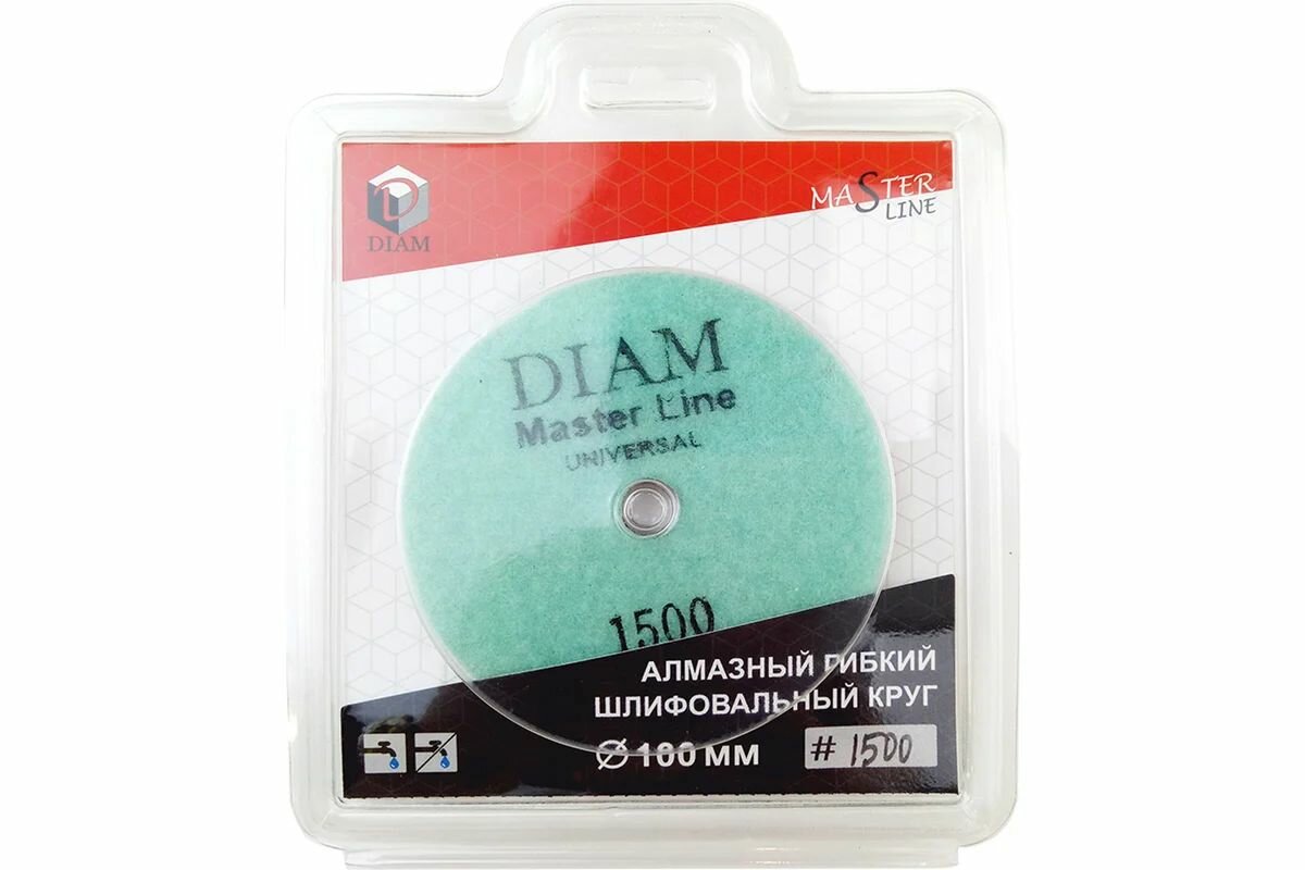 Круг алмазный гибкий шлифовальный Master Line Universal (100х15 мм; №1500; сухая/мокрая) Diam 000628