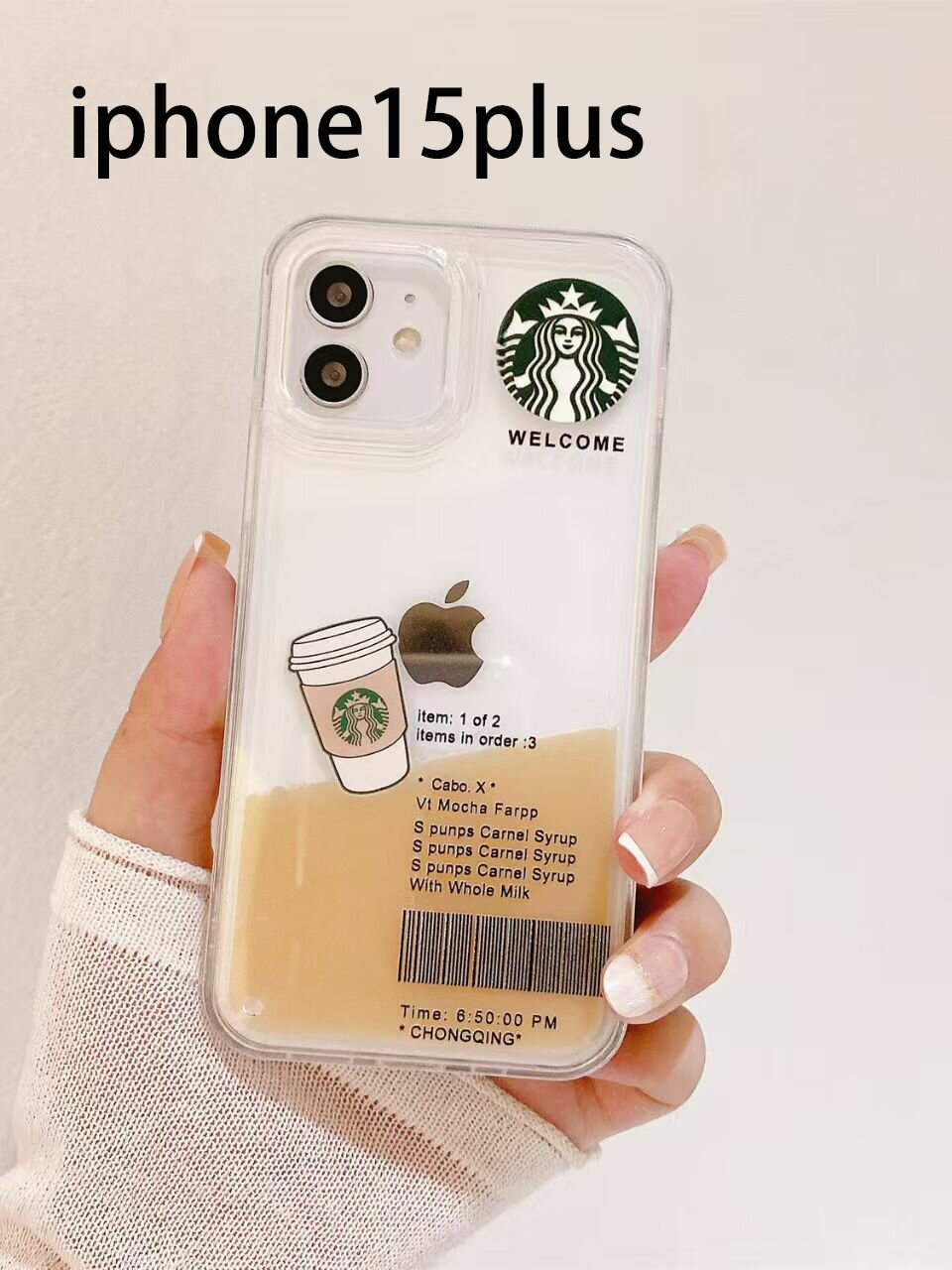 Чехол Soft Touch Liquid Sand, для iPhone 15, светящийся, защита от ударов, TPU+PC, голубой