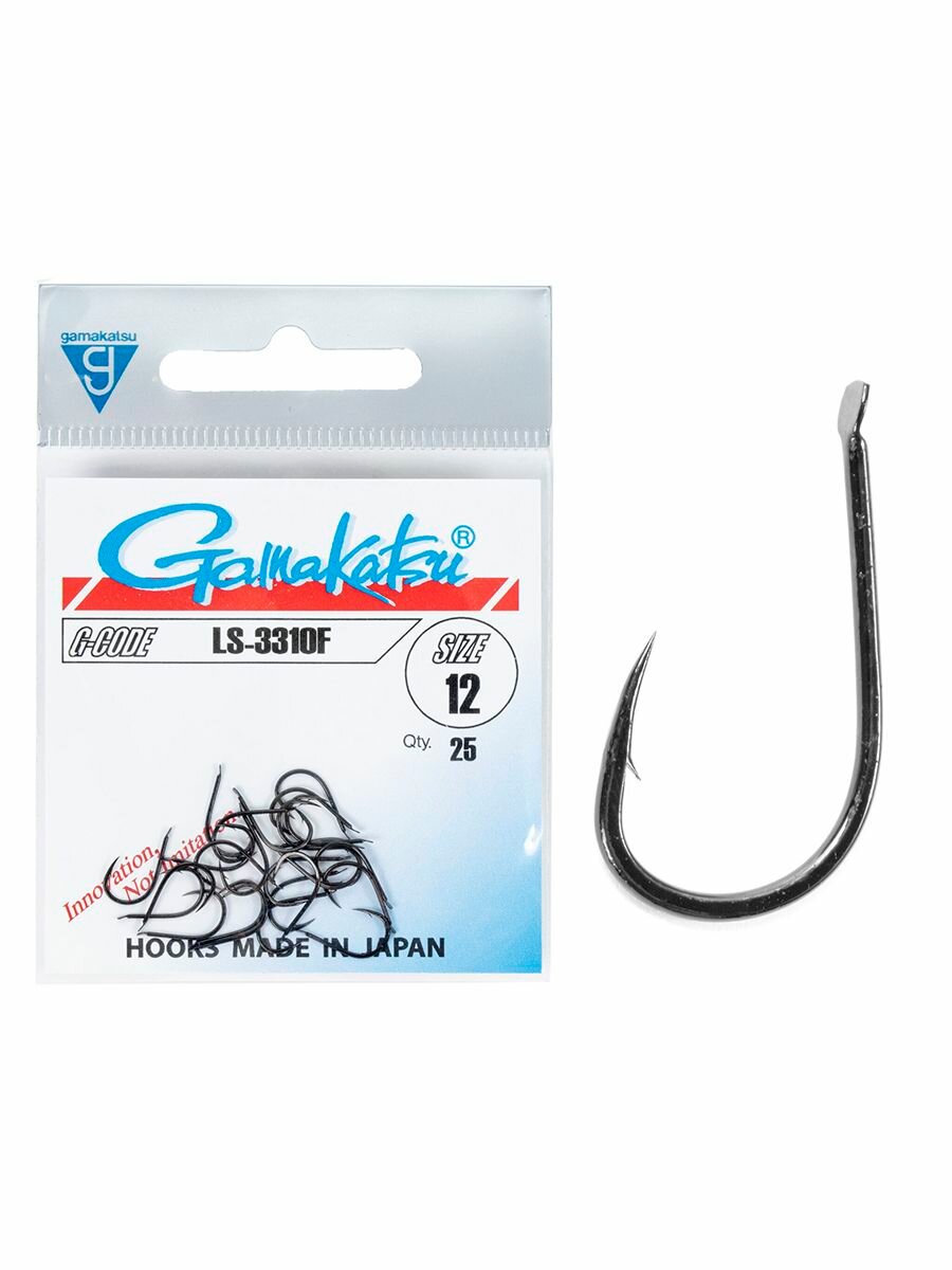 Крючки Gamakatsu LS-3310F HOOKS BLACK размер 12 (упк.25шт.)