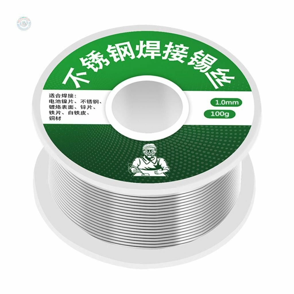 Флюсовая оловянная проволока для пайки нержавеющей стали, меди и никеля, низкотемпературный припой 100 г, универсальный домашний набор для электроники и печатных плат