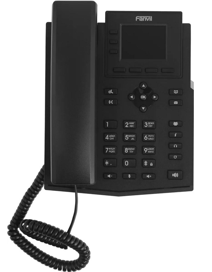 Телефон SIP Fanvil X303 2xEthernet 10/100, цветной дисплей, 4 аккаунта SIP, G722, Opus, Ipv-6, порт для гарнитуры