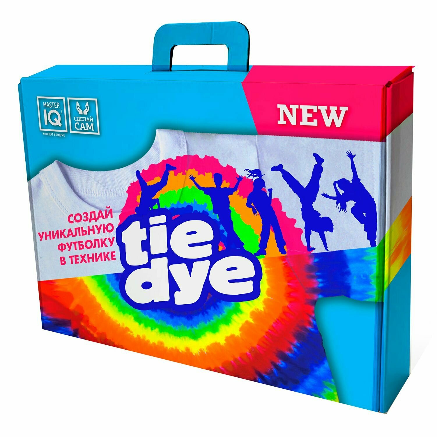 Набор для раскрашивания футболки Master IQ тай-дай TIE DYE + футболка, для юного художника, для экспериментов, большой подарочный набор для детей