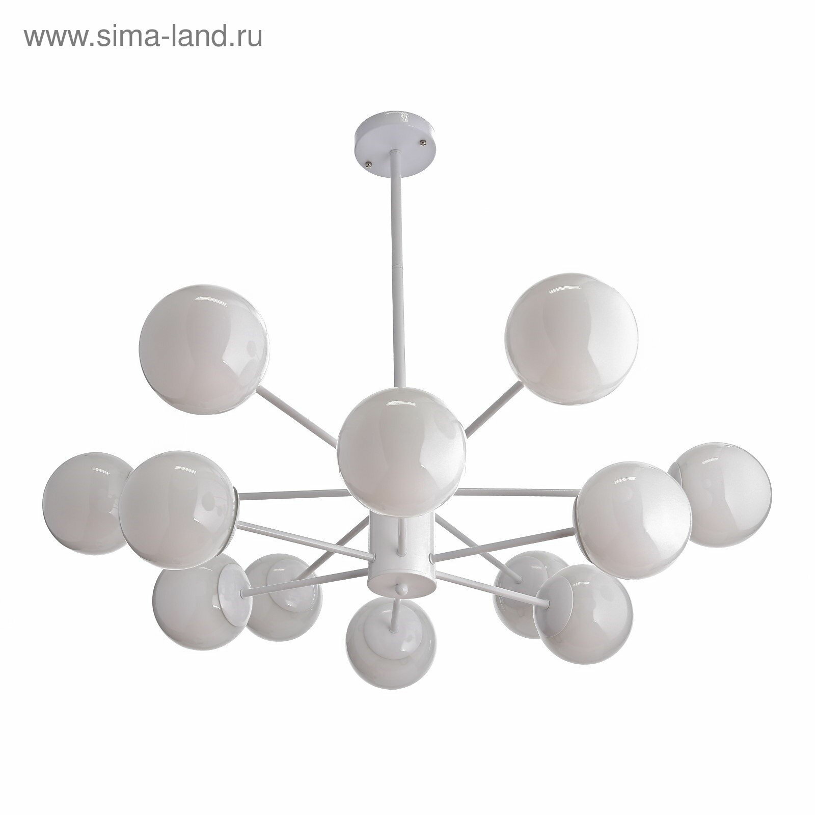 Люстра "Баренса" 12х40Вт E27 белый 86х86х75 см, назначение по помещениям: большой зал