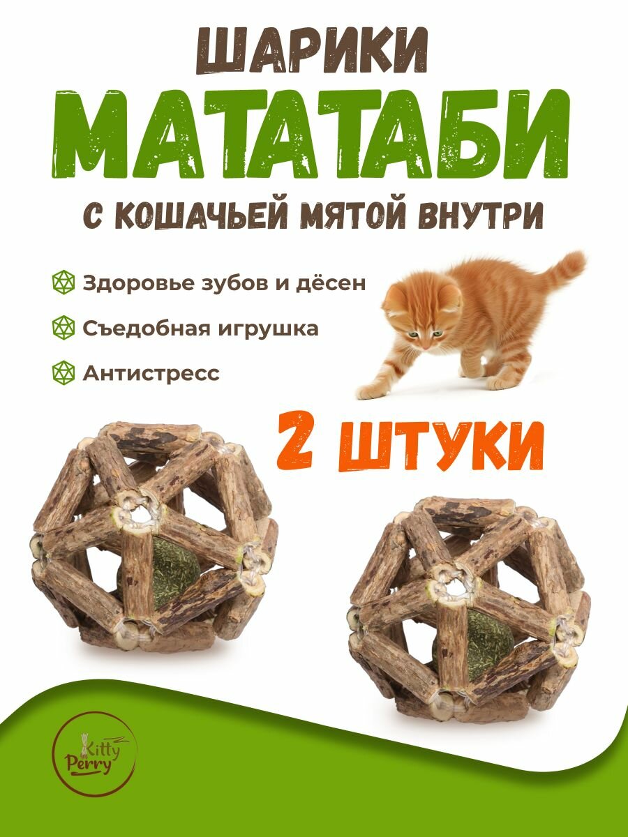 Игрушка для кошек, чистки зубов, шарик мататаби с кошачьей мятой для котят