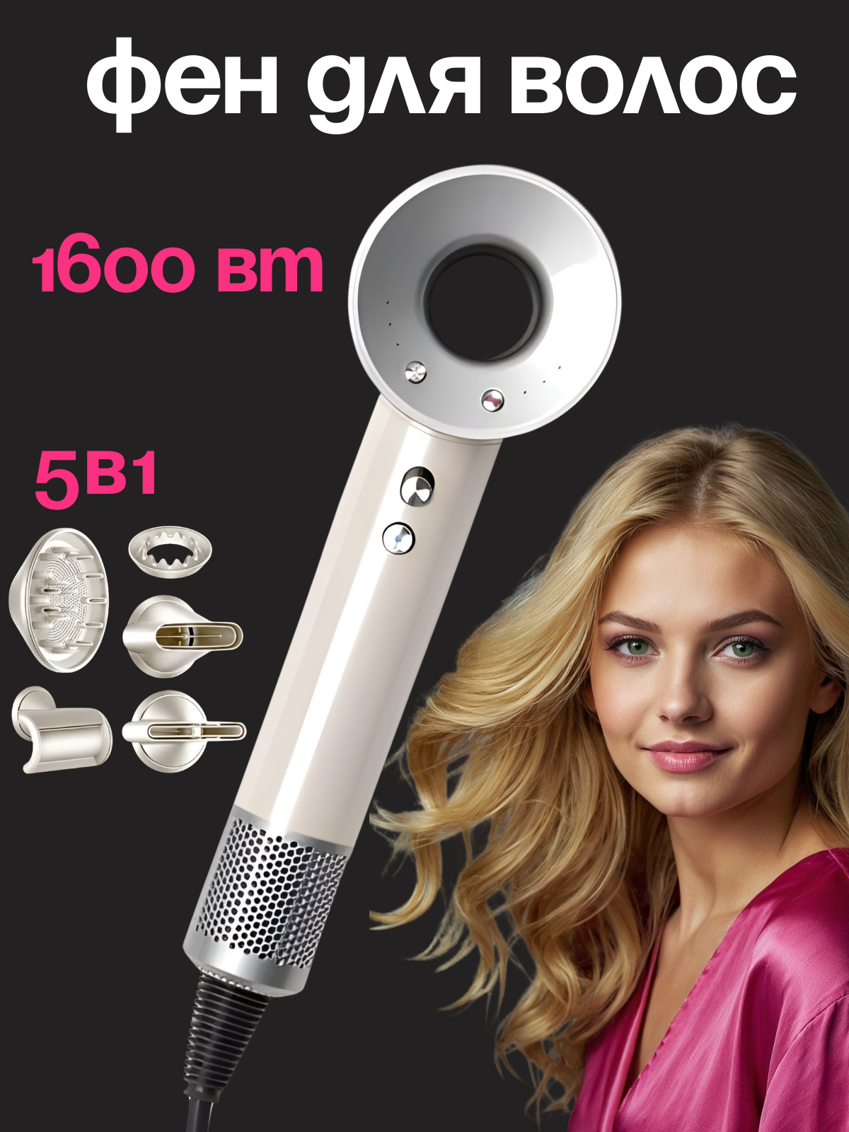 Фен для волос Sencicimen Hair Dryer HD15 ( Профессиональный, с ионизацией ) NEW Модель белый_серый