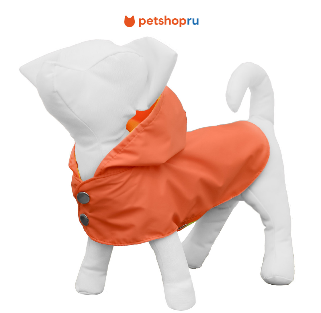 Yami-Yami одежда Дождевик-плащ для собак, персиковый, размер L, длина спины 30 см