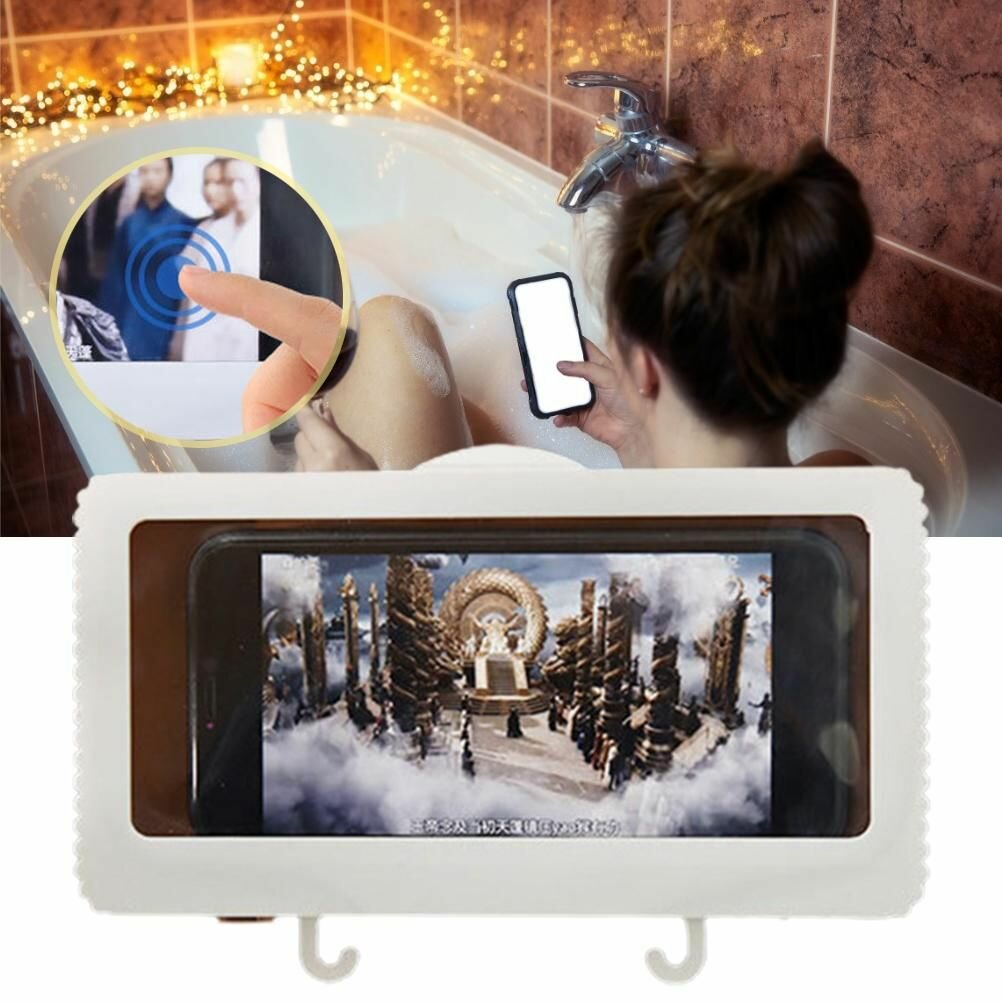 Крепление для телефона в ванной, держатель сенсорного экрана для сотовых телефонов, отдельно стоящая полка для ванной, настенное крепление не требуется, регулируемый кронштейн для удобного просмотра
