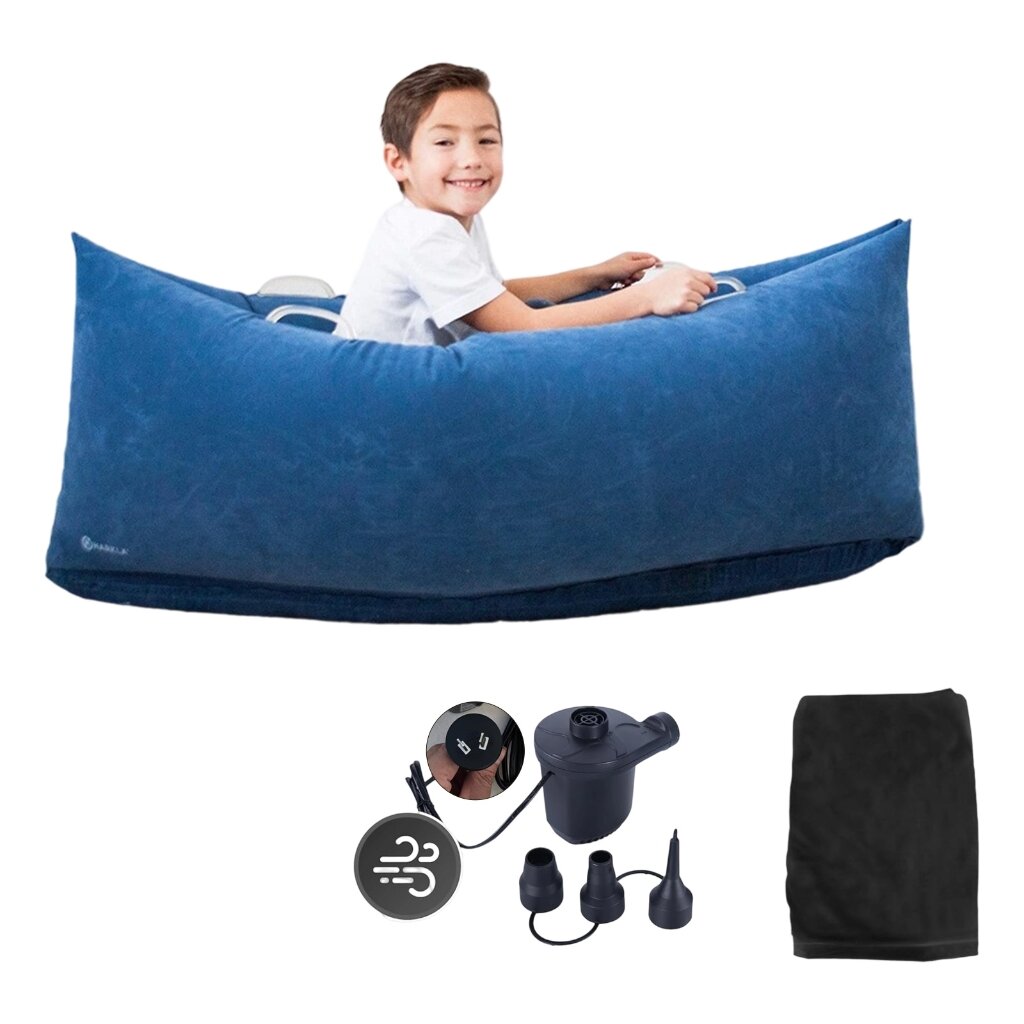 (Надувной диван из ПВХ, креативное кресло-качалка в форме лодки, австралийский стандарт 220-240 В-темно-синий