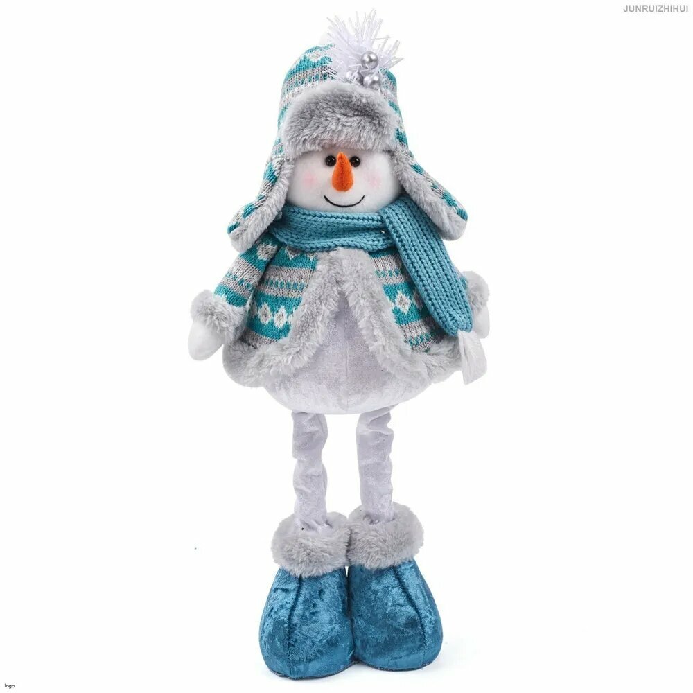 Игрушечный Дед Мороз, мягкая игрушка, цвет серый/синий, 50 см