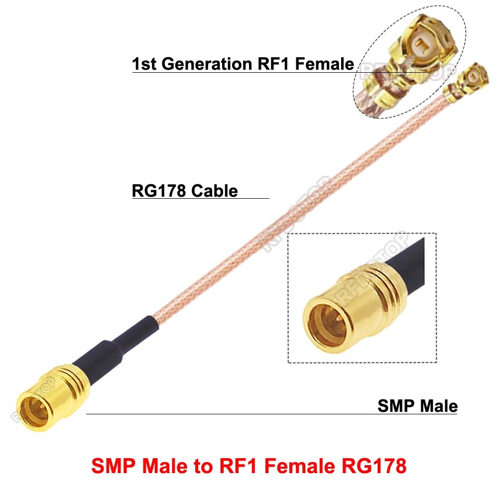 RFDOTOP разъем SMP-uFL/IPX/MHF1 кабель RG178 5cm, SMP M to RF1 RG178