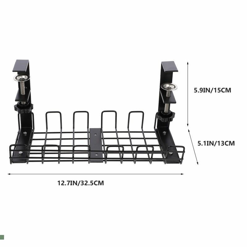 Черный органайзер для проводов под столом, кабельный менеджмент, проводной органайзер, электрический 32.5x15 см！