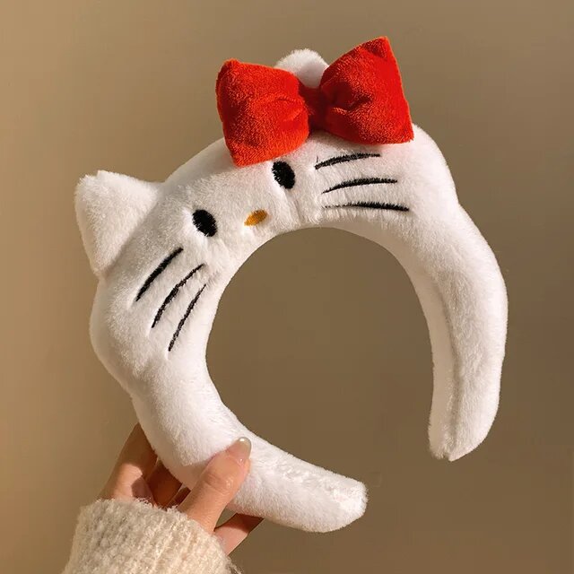 Мягкая повязка на голову Sanrio Hello Kitty, мультяшные фигурки, резинки для волос Miniso Wash Face, аксессуары для
