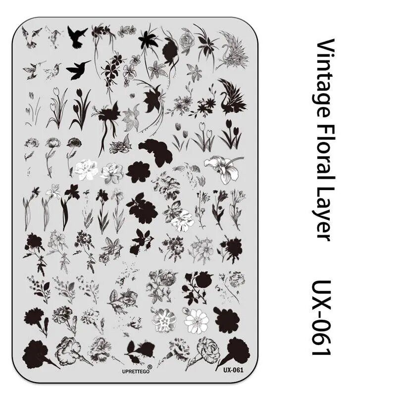 Трафарет для стемпинга Vintage Floral Layer UX61